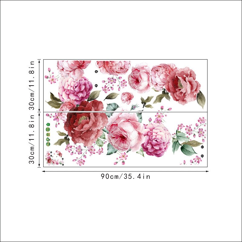 Pink White Watercolor Peony Flowers Wall Stickers ... – Grandado