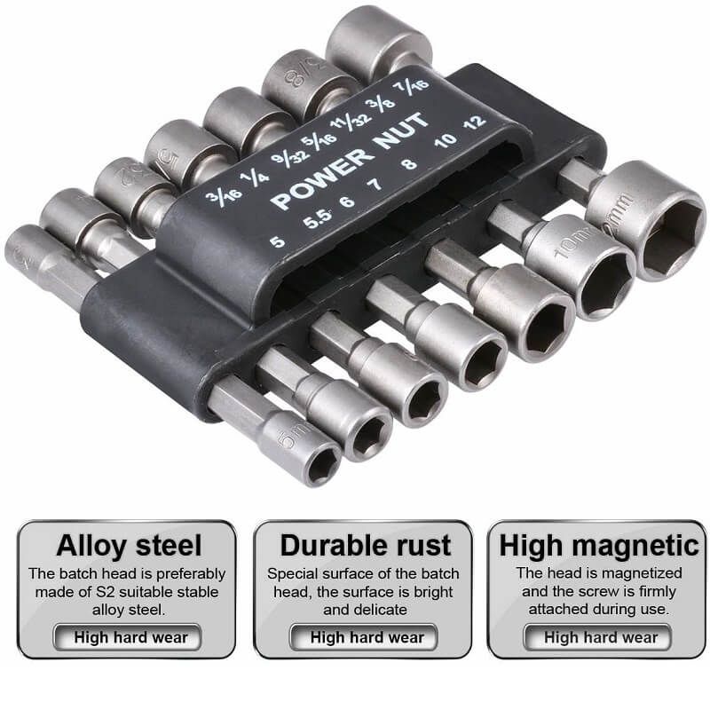Power Nut Driver Drill Bit Set 14pcs Hex Socket Sl... – Vicedeal