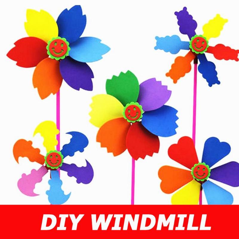 Classic DIY Sponge Windmill Smile Face Colorful Ha... – Grandado