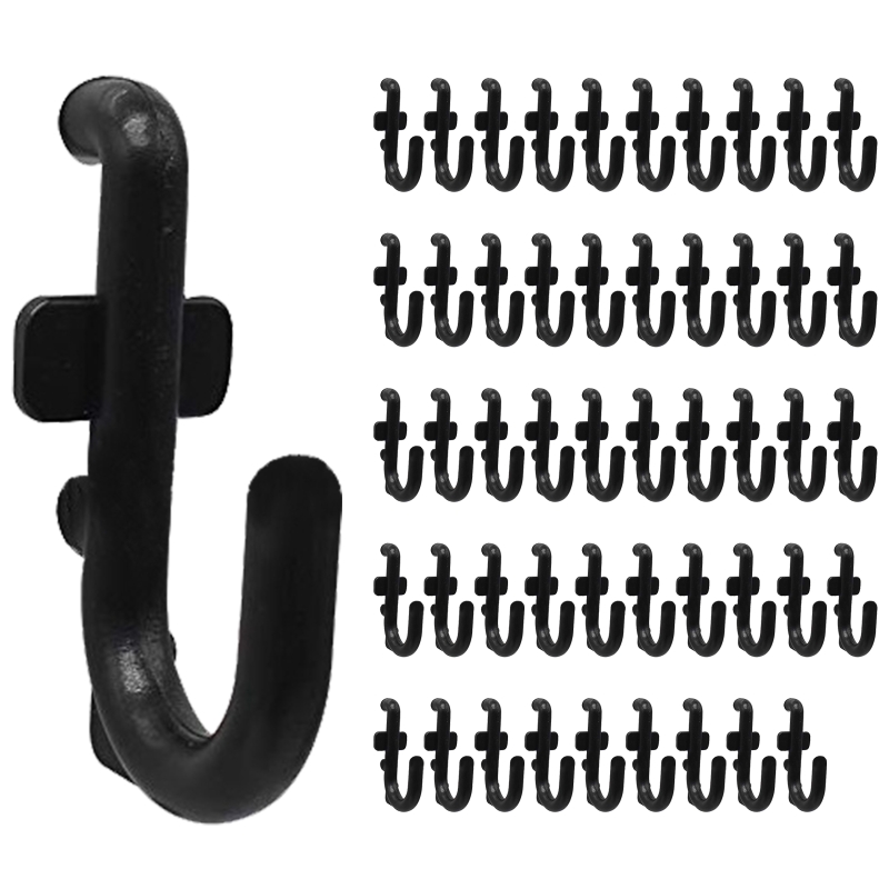 50 Pcs/100 Pcs Plastic Black Pegboard Hooks Kit Ga... – Grandado