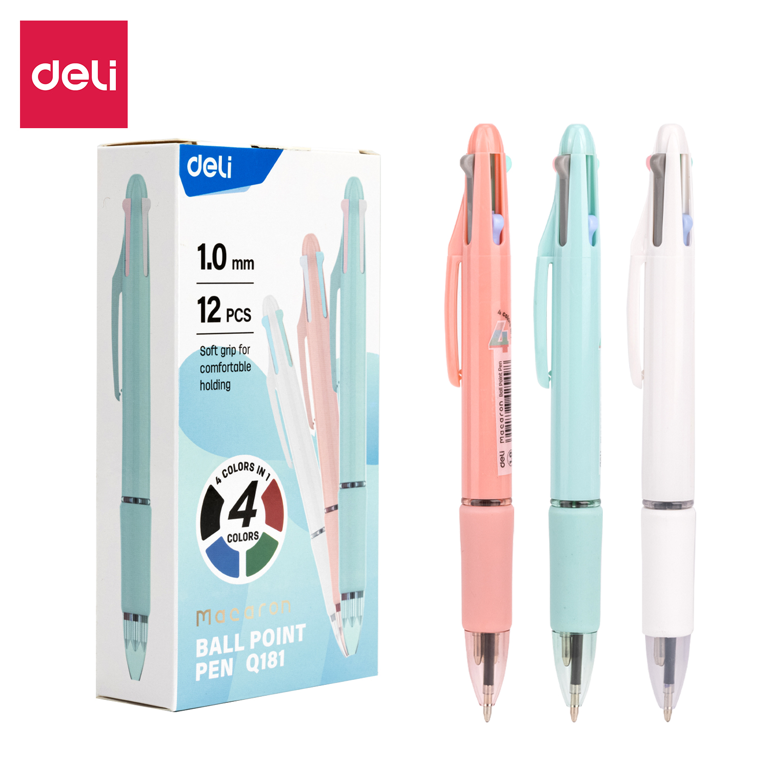 Deli Muti-Colors Ballpoint Pens Stationery School ... – Grandado
