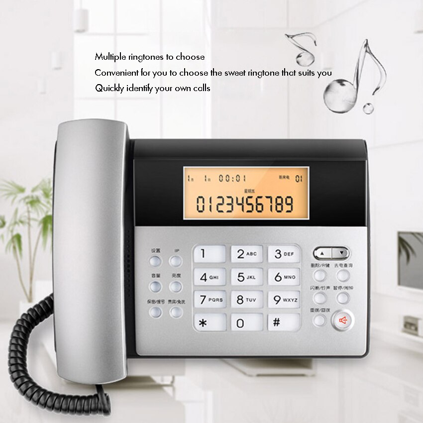 Orange Backlit Corded Telephone Landline, 8 Levels... – Vicedeal