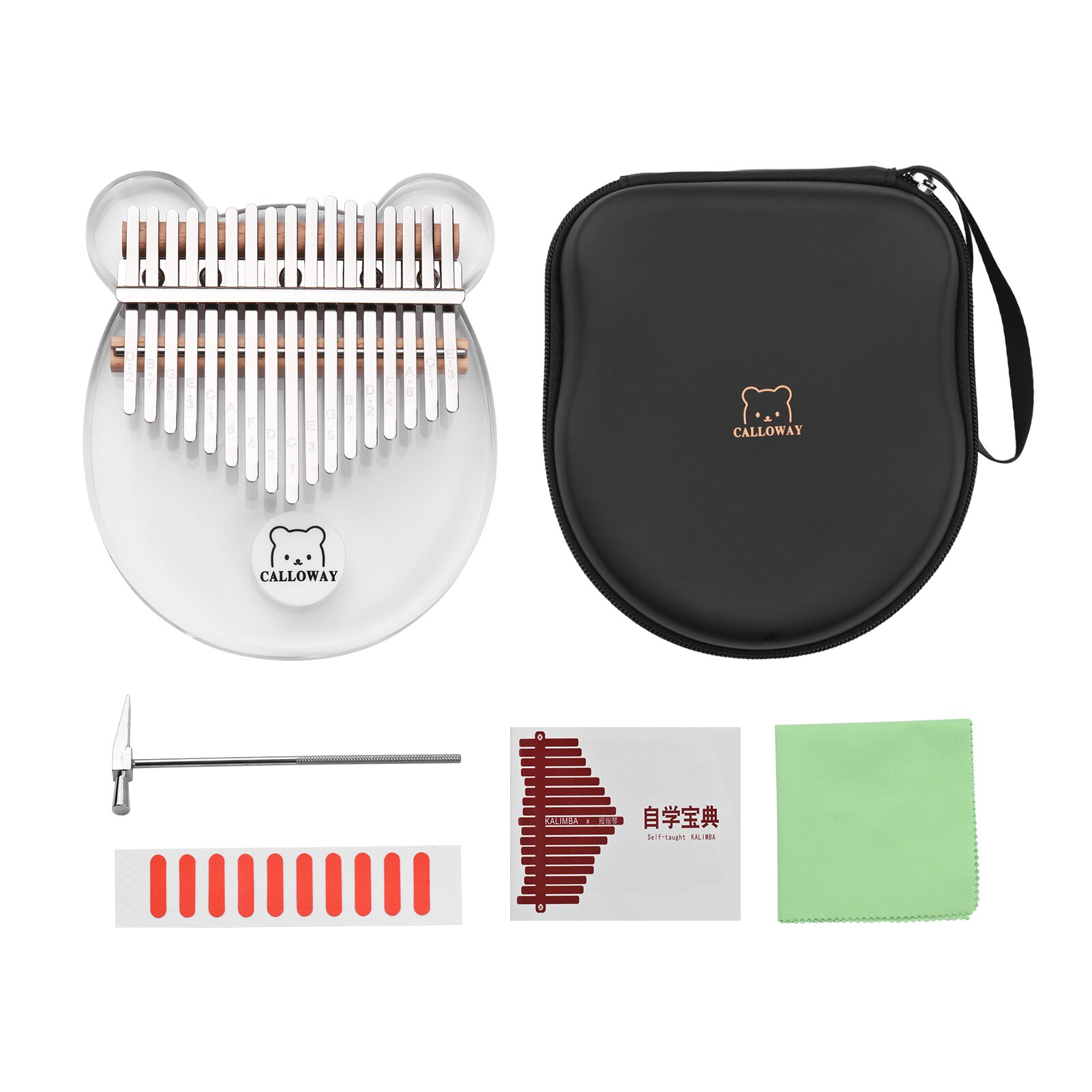 Kalimba 17-Key Transparent C Tone Crystal Clear Th... – Grandado