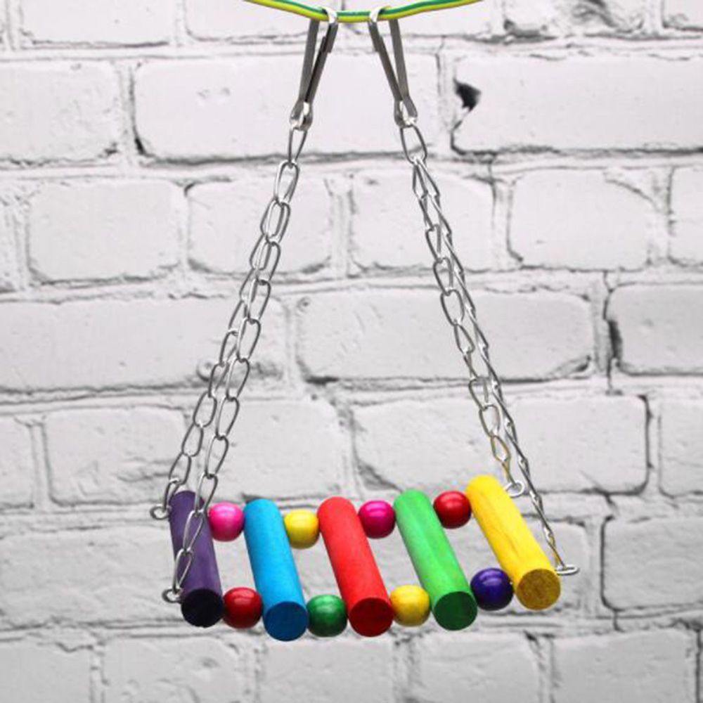 1 PC Bird Hanging Swing Toys Wood Parrot Parakeet ... – Grandado