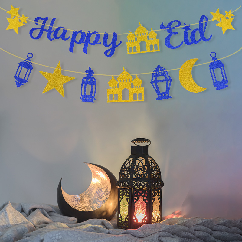 EID Mubarak Banner Glitter Mirror Ramadan Kareem D... – Grandado