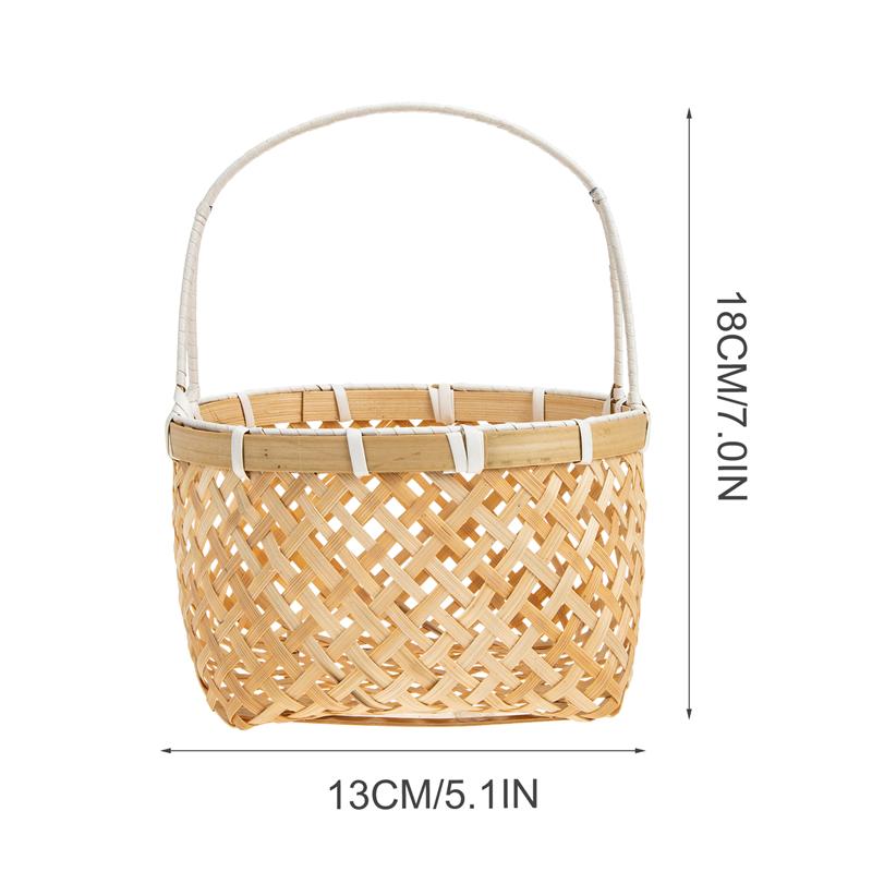 2Pcs Bamboo Woven Basket Handheld Fruits Storage B... – Grandado