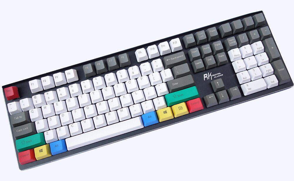 Vintage Style OEM Thick PBT Keycaps Gray White Red... – Grandado