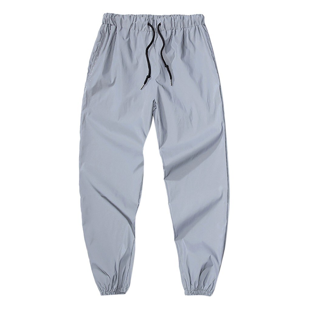 Autumn Men flash reflective jogger Long Pants Draw... – Grandado