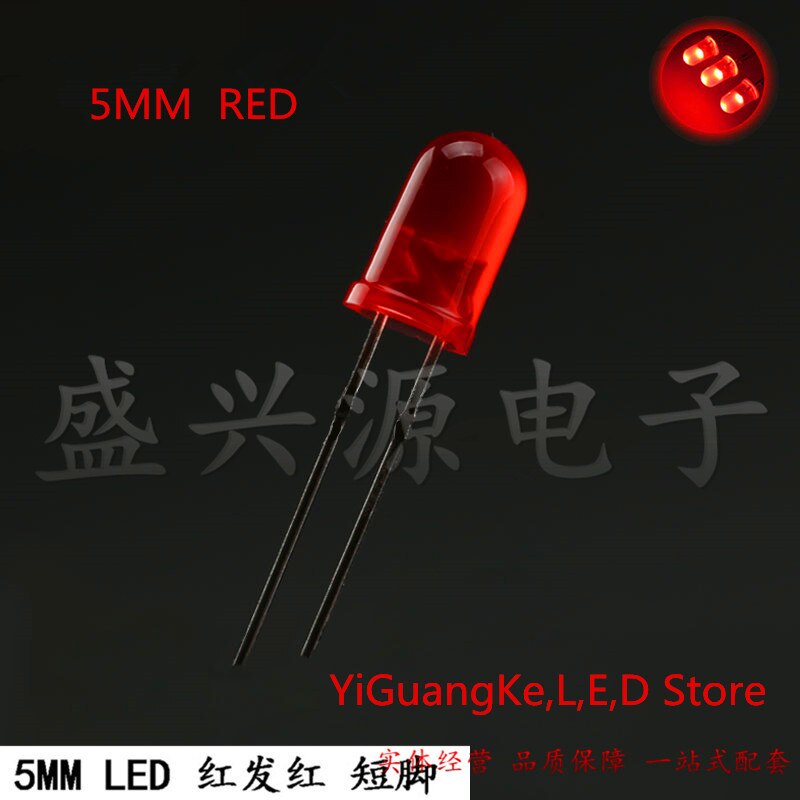 1000PCS/LOT 5MM Red Lamp Mist F5 Red Lamp Lens Col... – Grandado