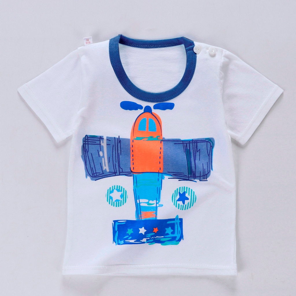Toddler Boy Kids Clothes plane Print Short Sleeve ... – Vicedeal