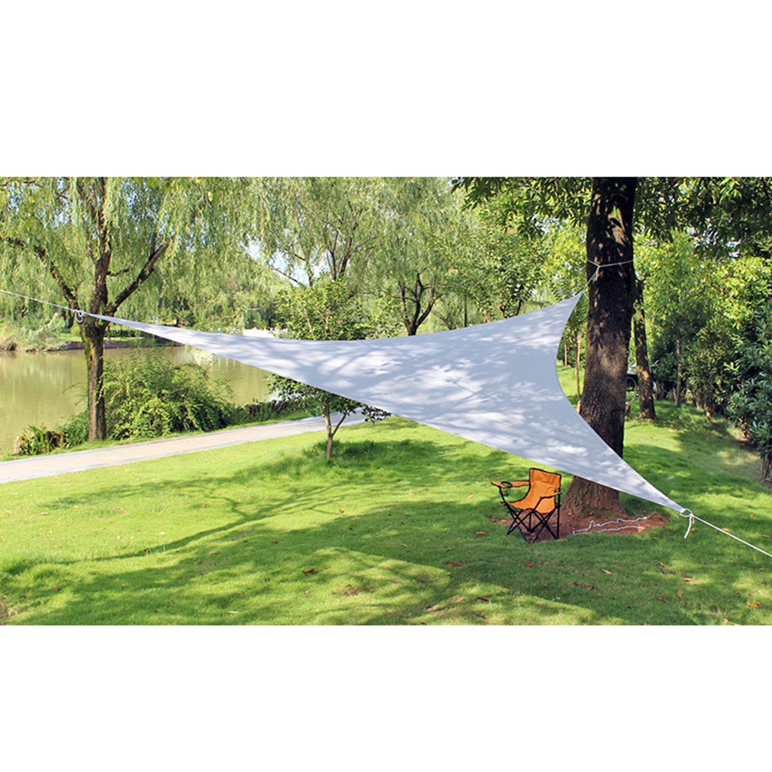 4M White Outdoor Waterproof Sunshade Sail Canopy P... – Vicedeal