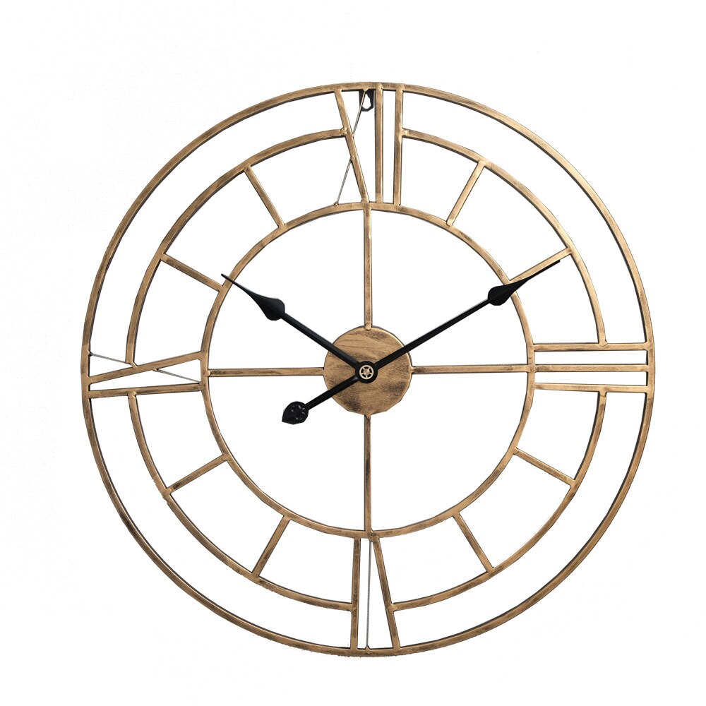 24 Inch Iron Nordic Metal Roman Numeral Wall Clock... – Grandado