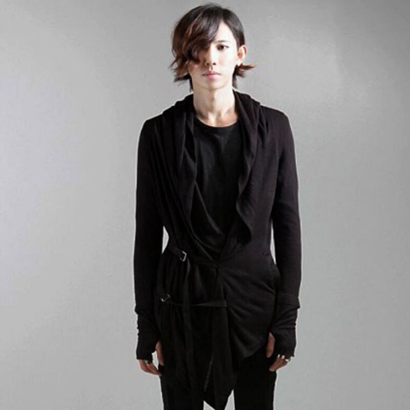 Autumn men punk rock hip hop trench coat thin hood... – Vicedeal