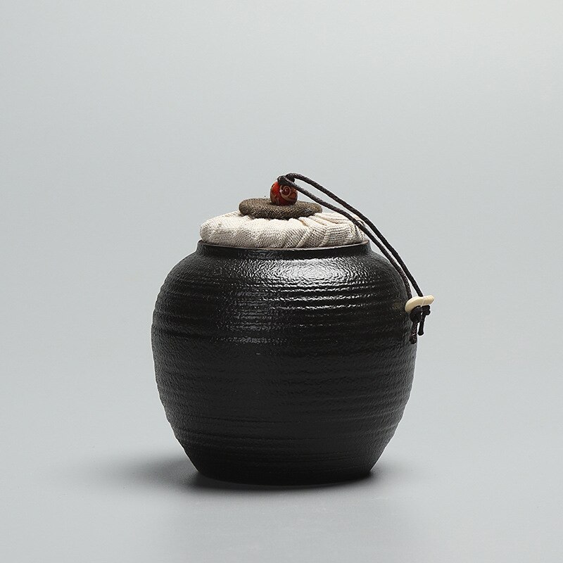 VIDAR Household Ceramic Tea Pot, Round Black Potte... – Grandado