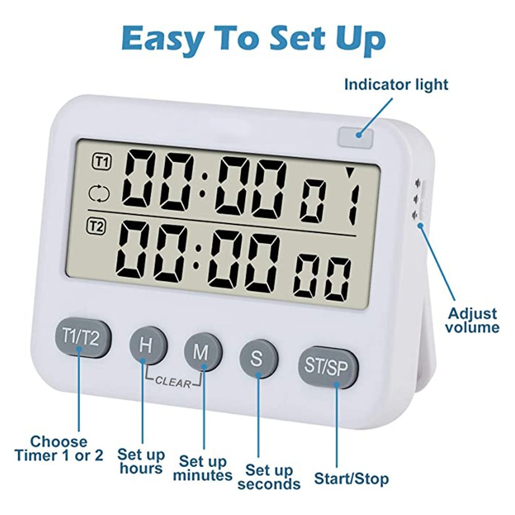 YS-218 Practical Voice Prompt Dual Digital Timer K... – Grandado