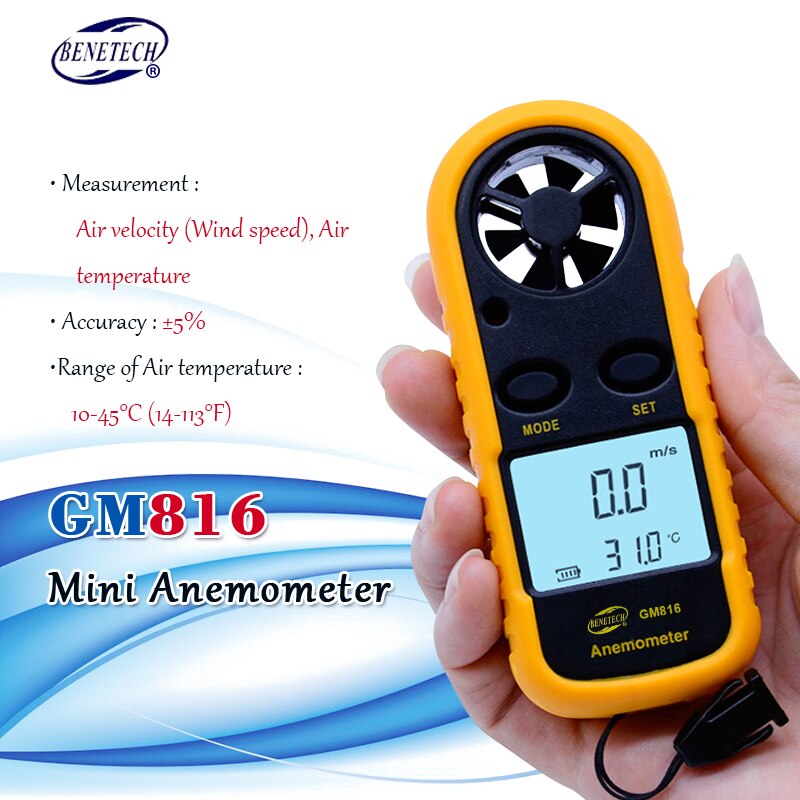 Digital vindmåler vindhastighedsmåler gm816 30m/ ... – Vicedeal