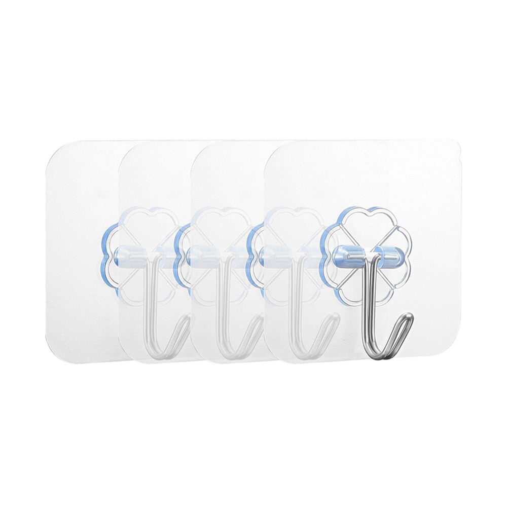 4/12/24 Pcs Transparent Wall Hooks Waterproof Self... – Grandado