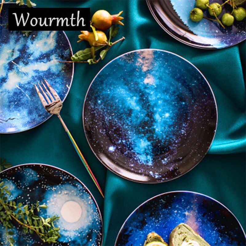 Nordic 8 Inch Colorful Starry Sky Dinner Plateunde... – Vicedeal