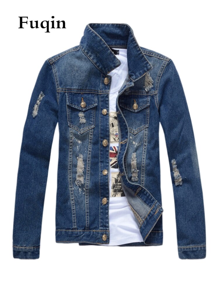 Mannen Denim Jasje Turn Down Kraag Hip Pop Slim Fi... – Vicedeal