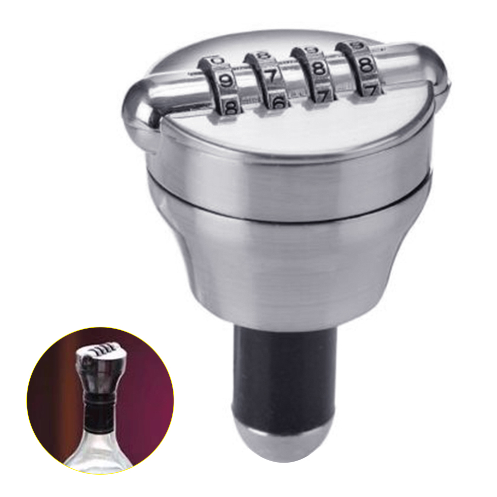 4 Digits Password Lock Zinc Alloy Wine Bottle Comb... – Vicedeal