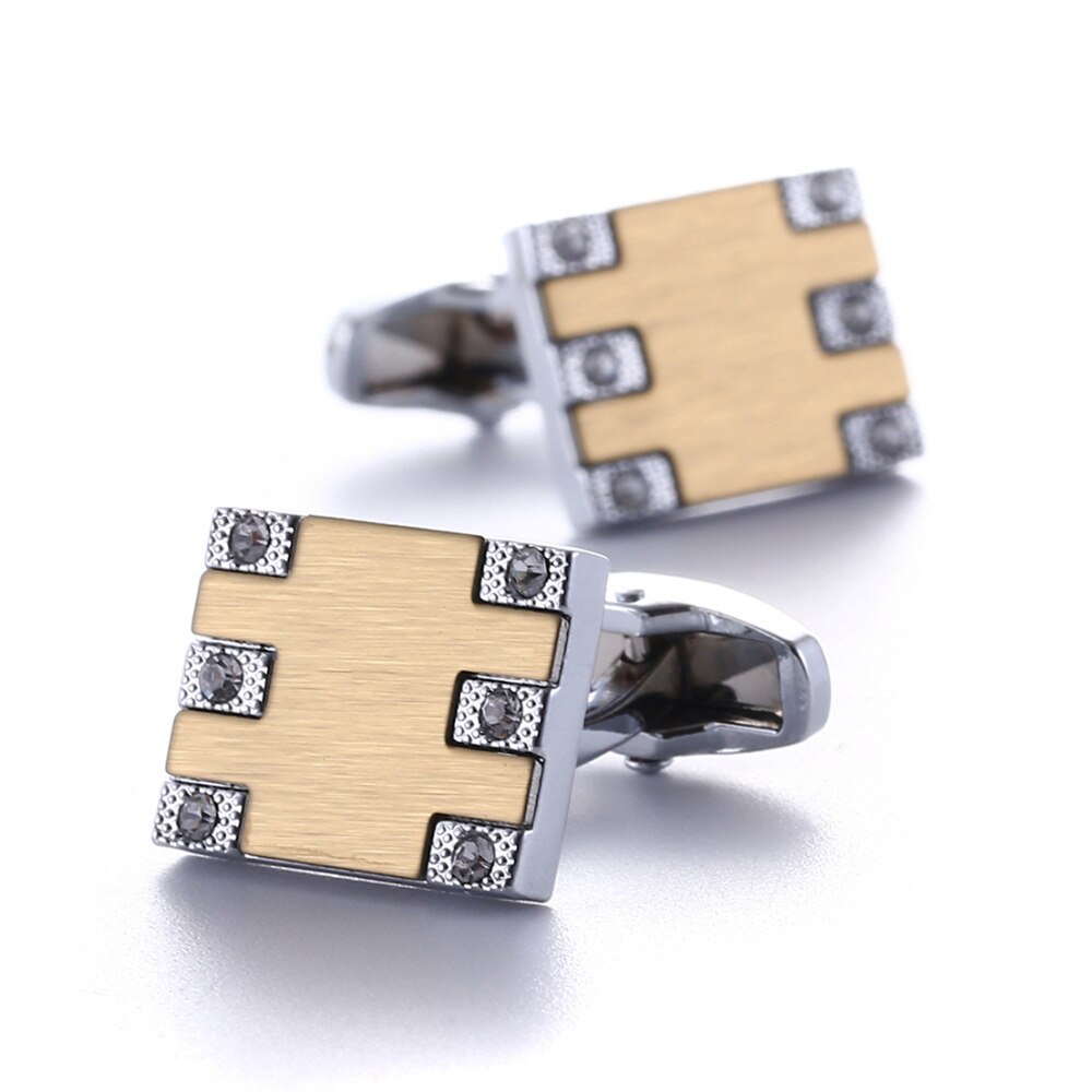 Two-color Square Simple Business French Cufflinks ... – Grandado