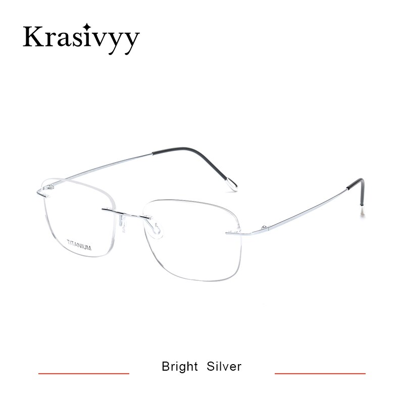 Krasivyy Classic Pure Titanium Rimless Glasses Fra... – Grandado