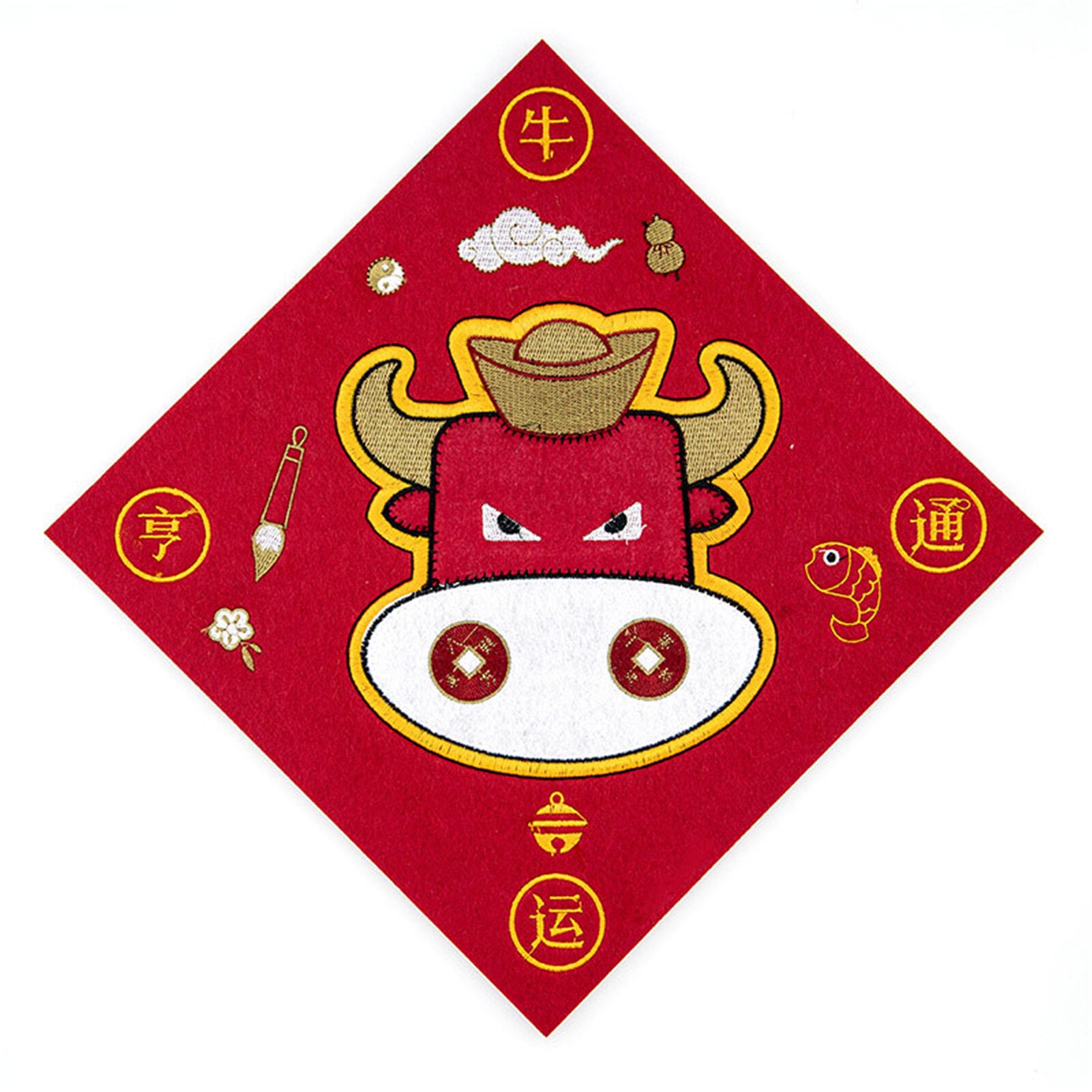 Chinese Zodiac Year of the Ox Happy Year Door Wind... – Grandado