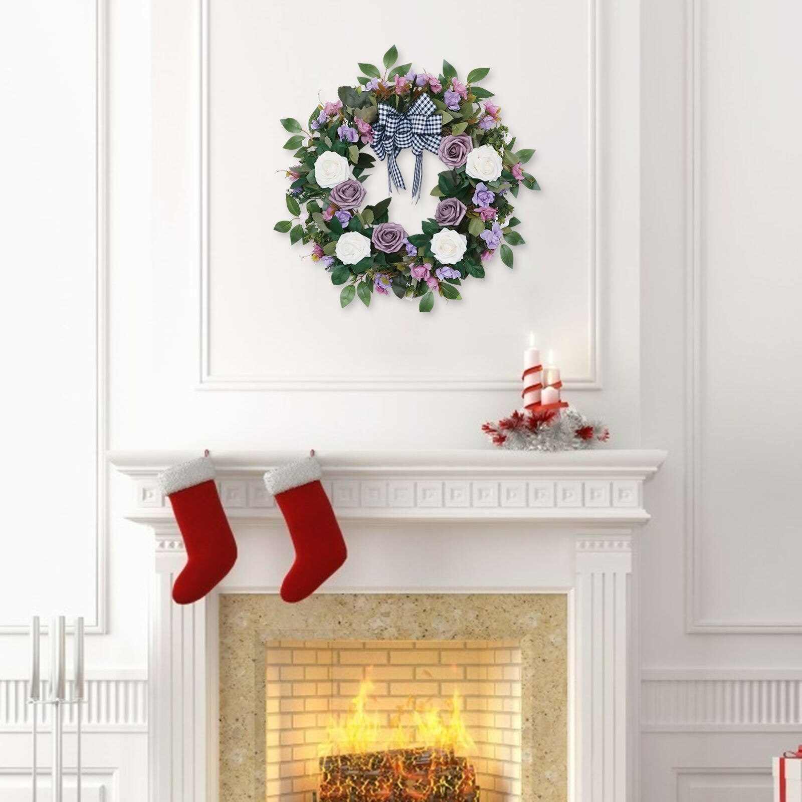 Rose Wreath Decor Simulation Hanging Spring Summer... – Grandado