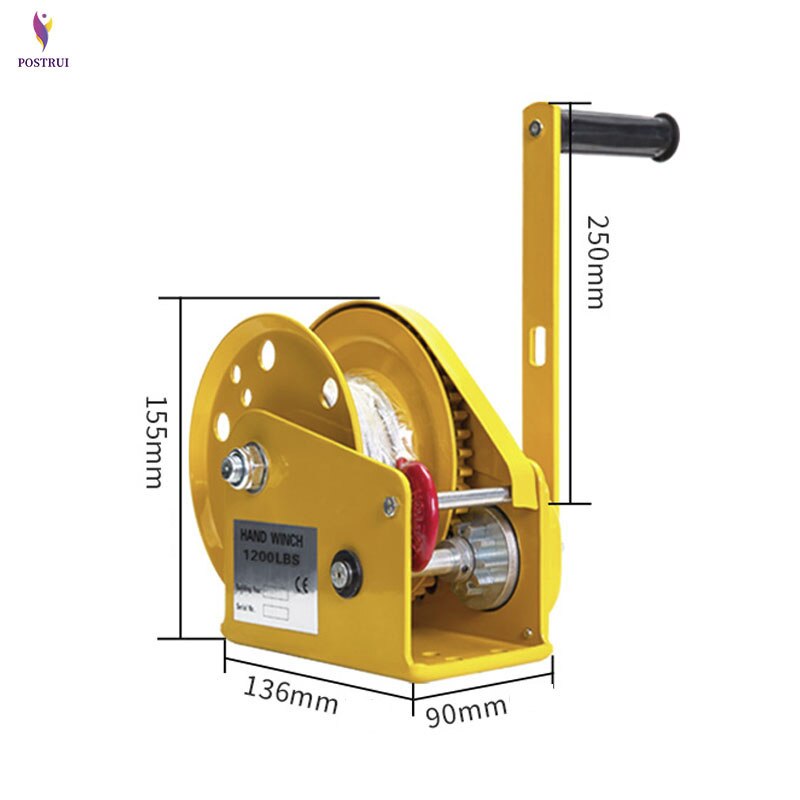 1200LB Self-locking Small Manual Winch Hand Shake ... – Grandado