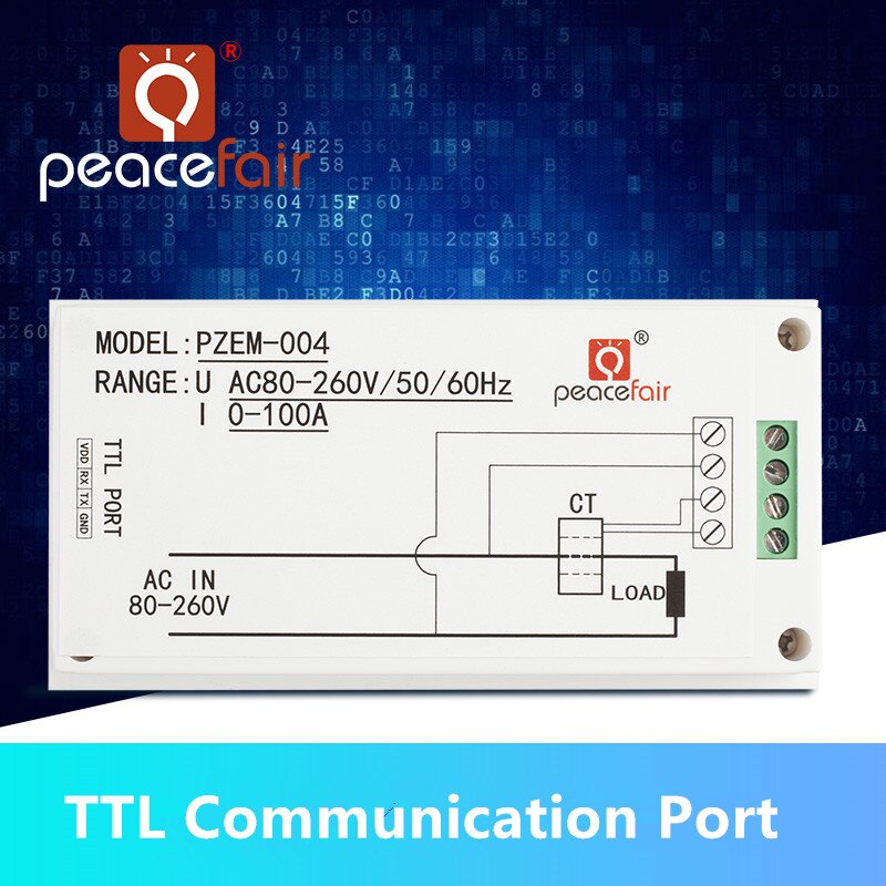 PEACEFAIR PZEM-004 AC LED Voltmeter Ammeter 220V 1... – Vicedeal