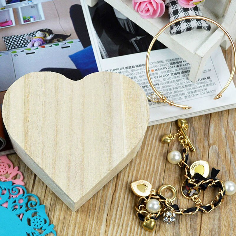 Schmuck Box Holz Liebe Herz Form DIY Schlamm Basis... – Vicedeal