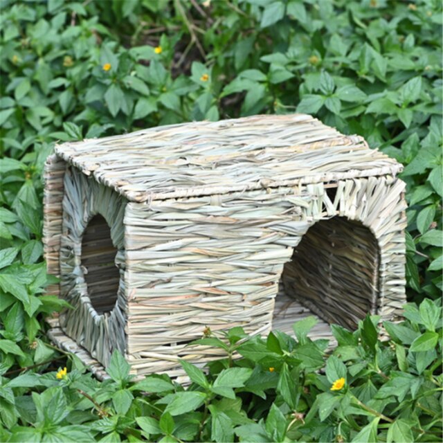 Rabbit Straw House Foldable thatched Cottage Natur... – Vicedeal