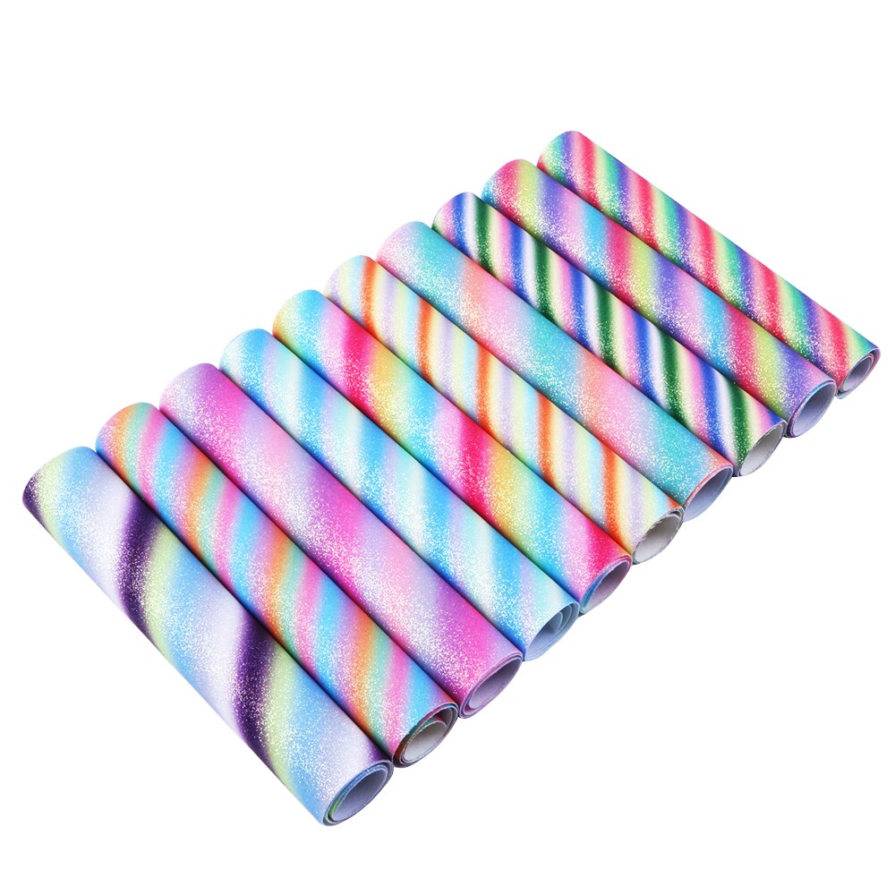 30*140cm Rainbow Pattern Fine Glitter Faux Leather... – Grandado