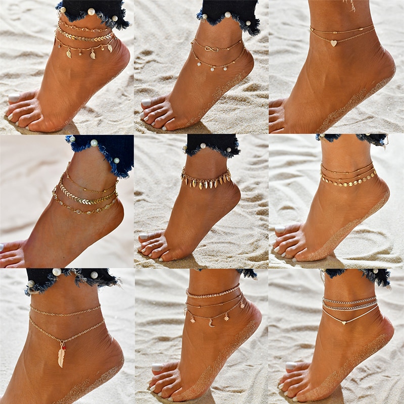 Modyle 3 Stks/set Ankle Chain Hanger Enkelband Met... – Vicedeal