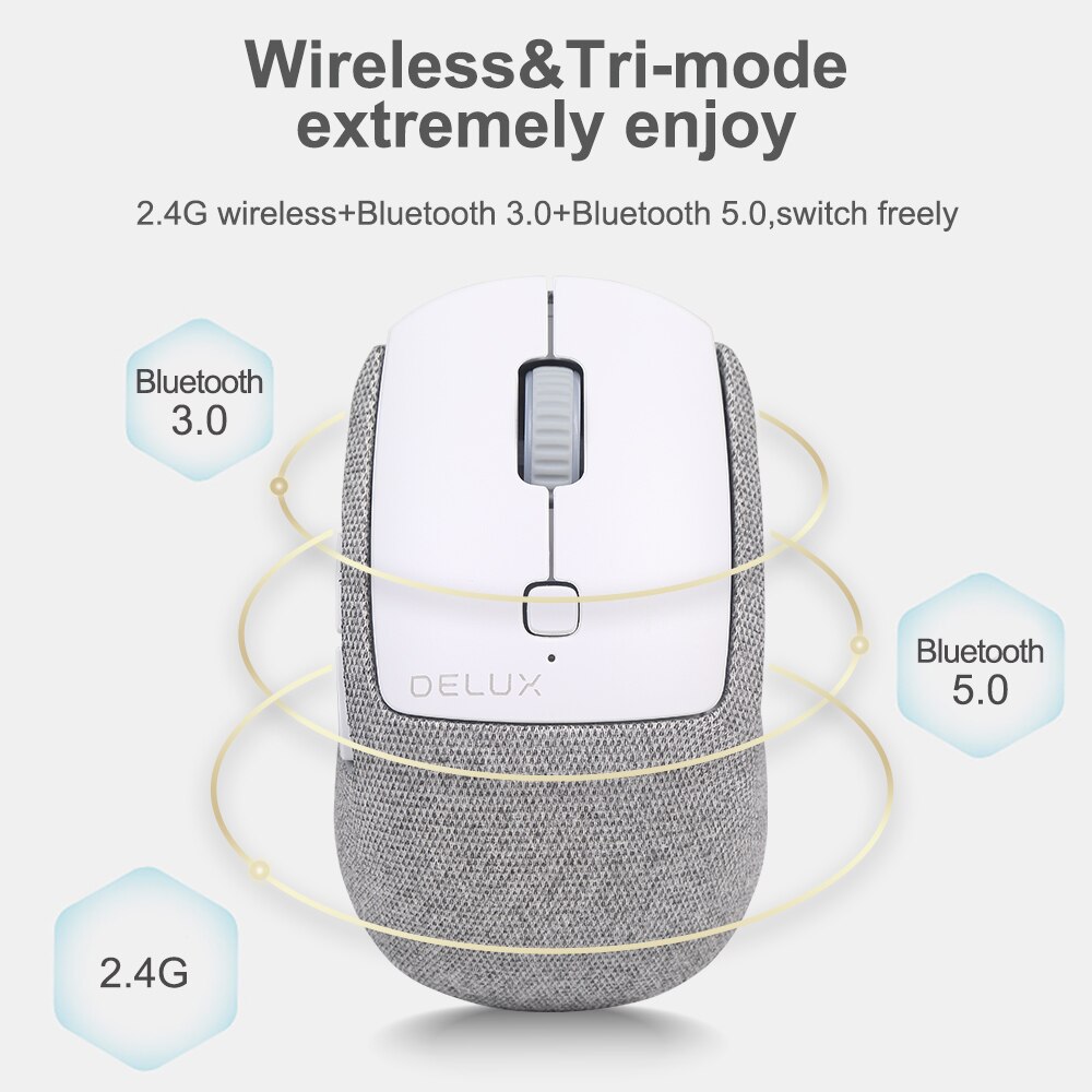 Delux M520DB Silent Wireless Mouse BT 5.0 3.0 + 2.... – Vicedeal