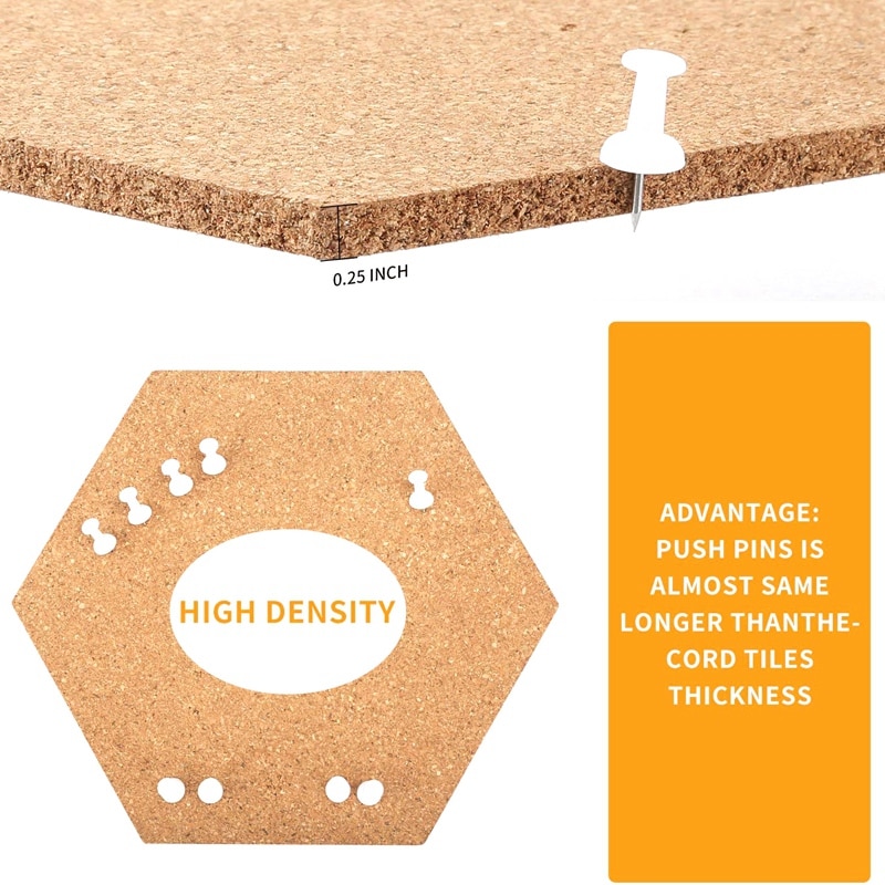 8 Pack Hexagon Cork Board Tiles with Full Sticky B... – Grandado