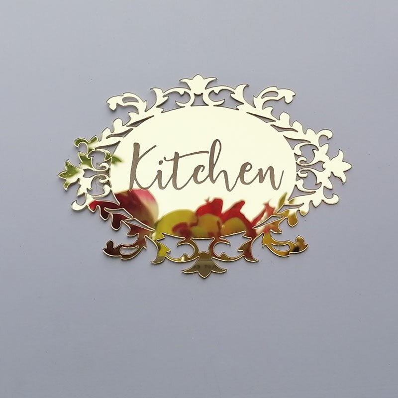 Acrylic Mirror Kitchen Sign Label Home Decor Wall ... – Grandado