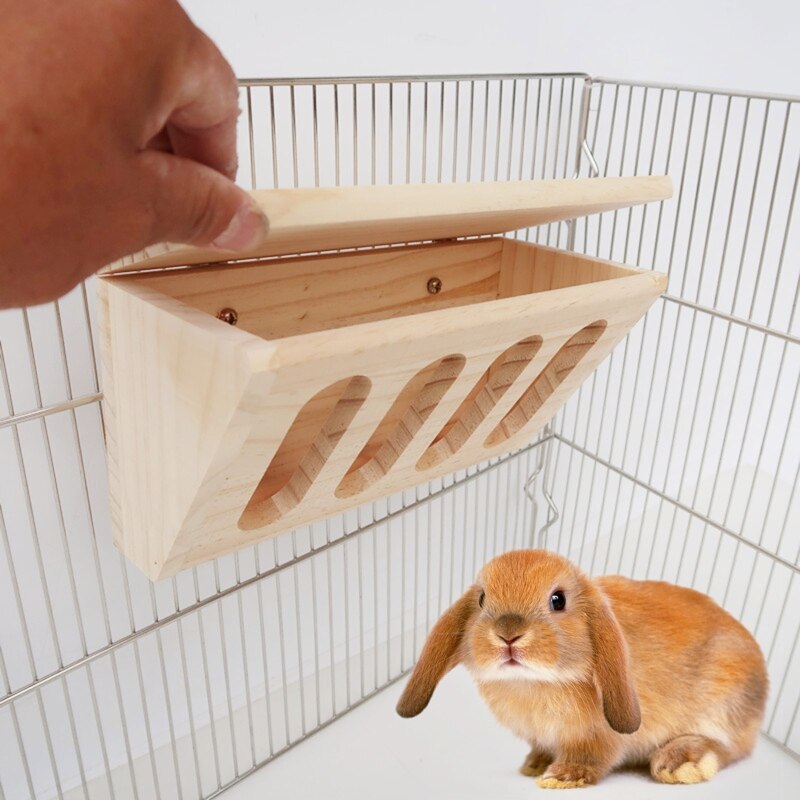 Wooden Hay Manger Mount Rabbit Hay Feeder Rack for... – Vicedeal