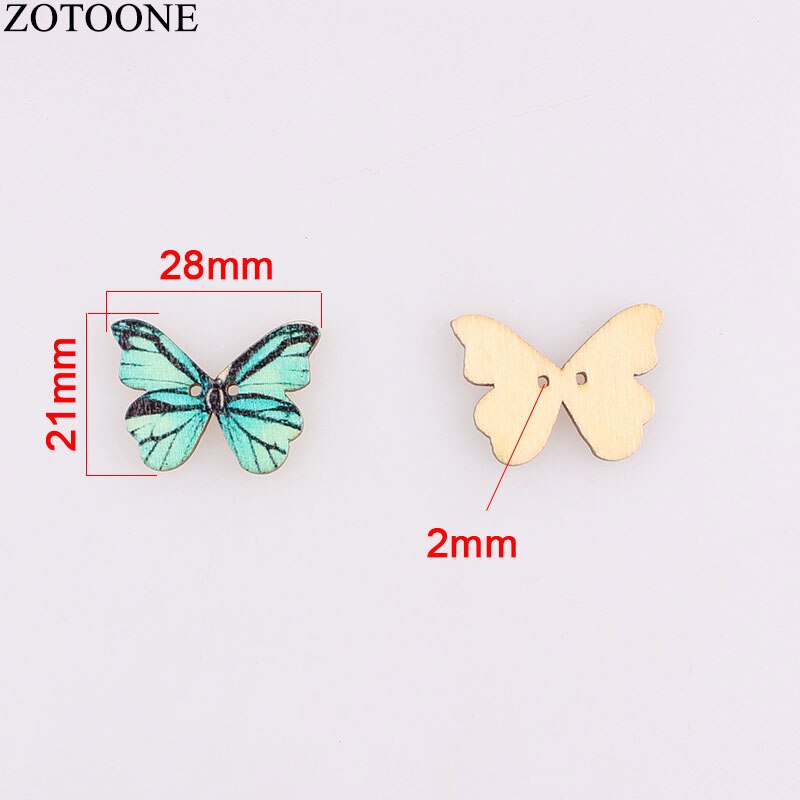 ZOTOONE Handmade Wooden Colorful Butterfly Buttons... – Grandado