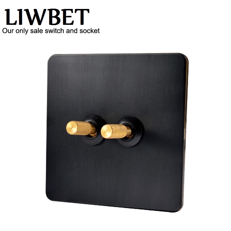 Black color 2 gang 2 way Wall Switch and AC220~250... – Grandado