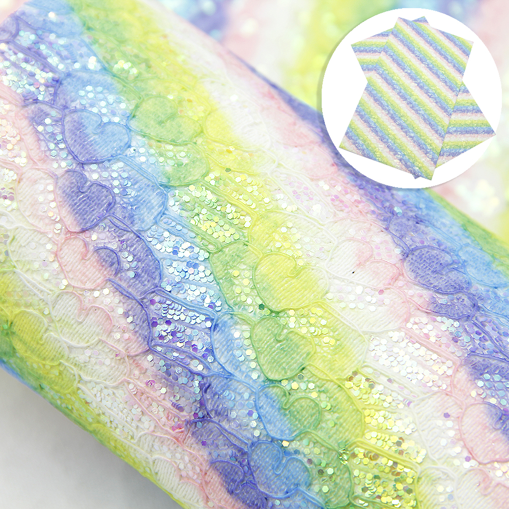 20*33cm Lace Bump Texture Rainbow Color Chunky Gli... – Vicedeal