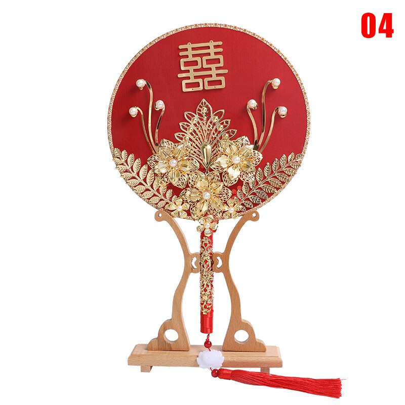 Ronde Chinese Fan Chinese Hand Fan Vintage Rode Ve... – Grandado