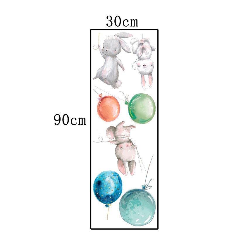3 Watercolor Rabbits Balloon Wall Sticker Paste An... – Vicedeal
