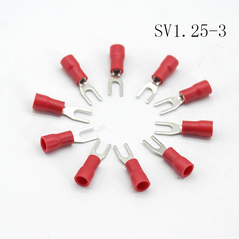 100pcs/lot SV1.25-3 Red Furcate spade Terminal Cab... – Vicedeal
