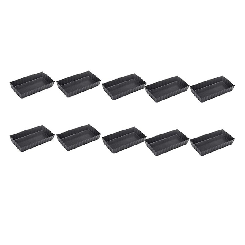 10 Pcs Rectangle Non-Stick Cake Mold Mini Tart Min... – Grandado