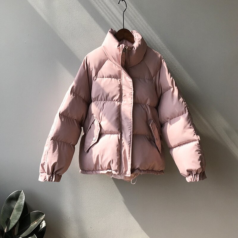 Tangada naiset kiinteä pinkki paksu oversize parka... – Grandado