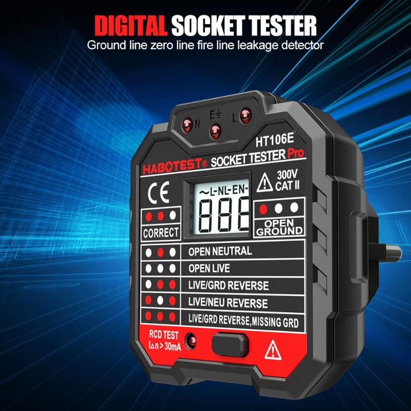 HABOTEST HT106E Digital Socket Tester Phase Check ... – Grandado