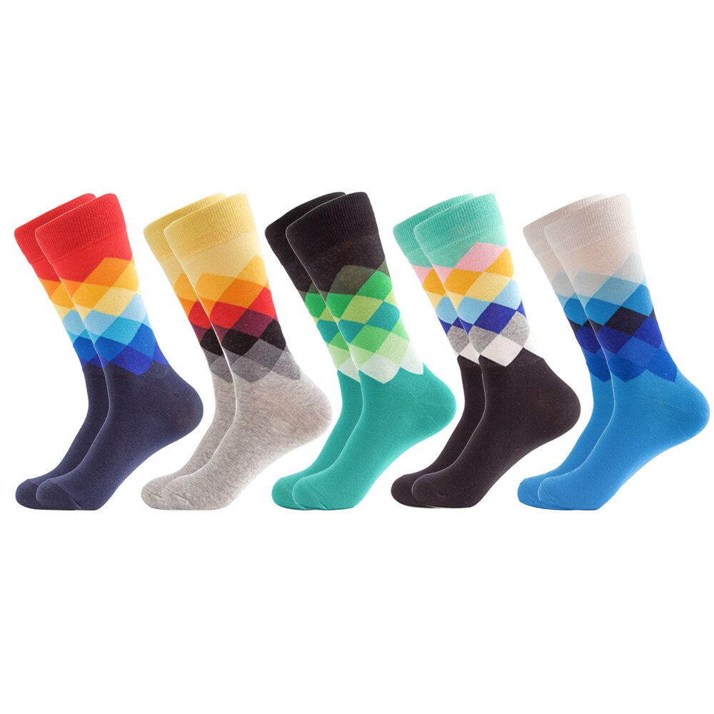Winter Casual Men Cotton Socks Colorful Wave point... – Vicedeal