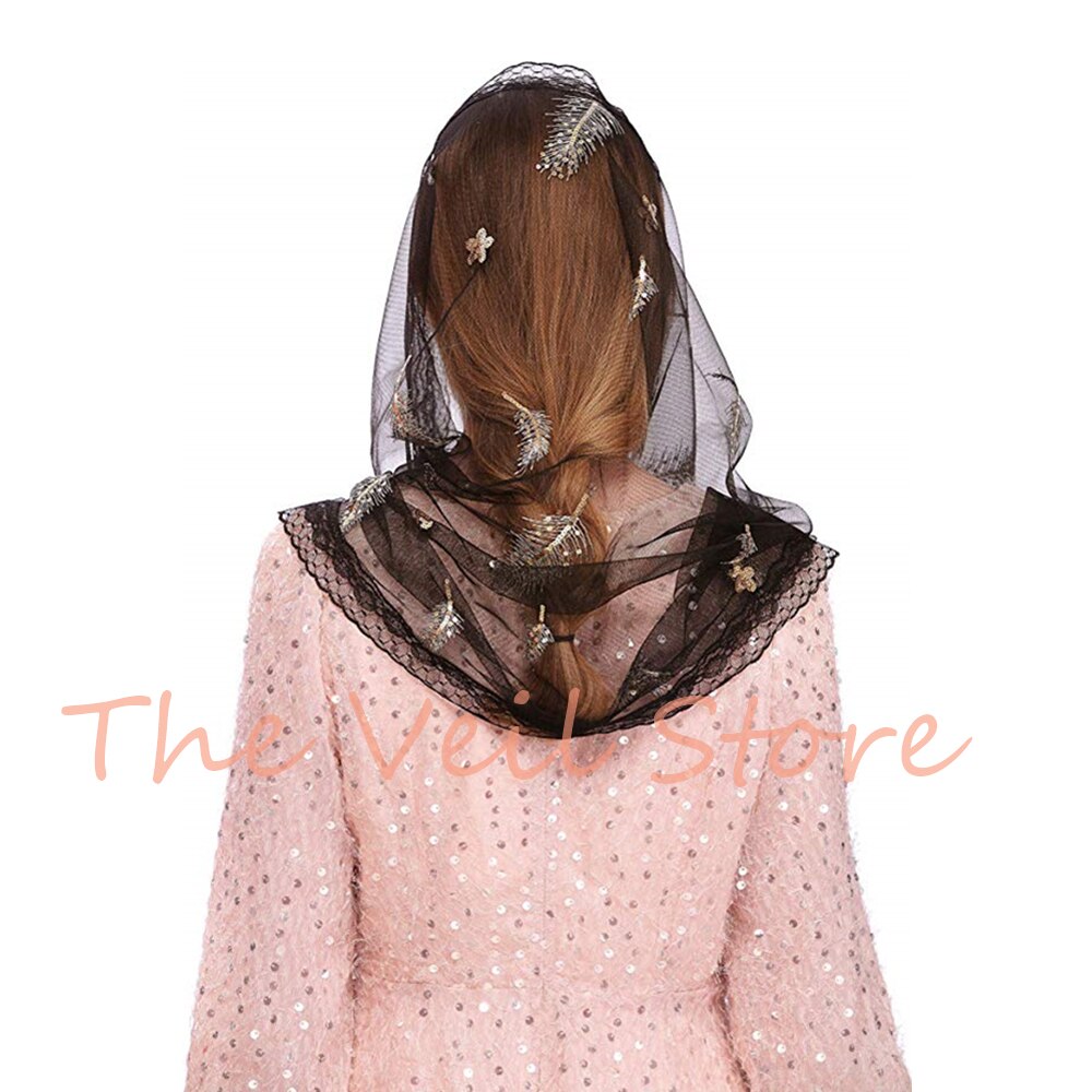 Round Mantilla Veils Catholic for church Tulle Seq... – Grandado