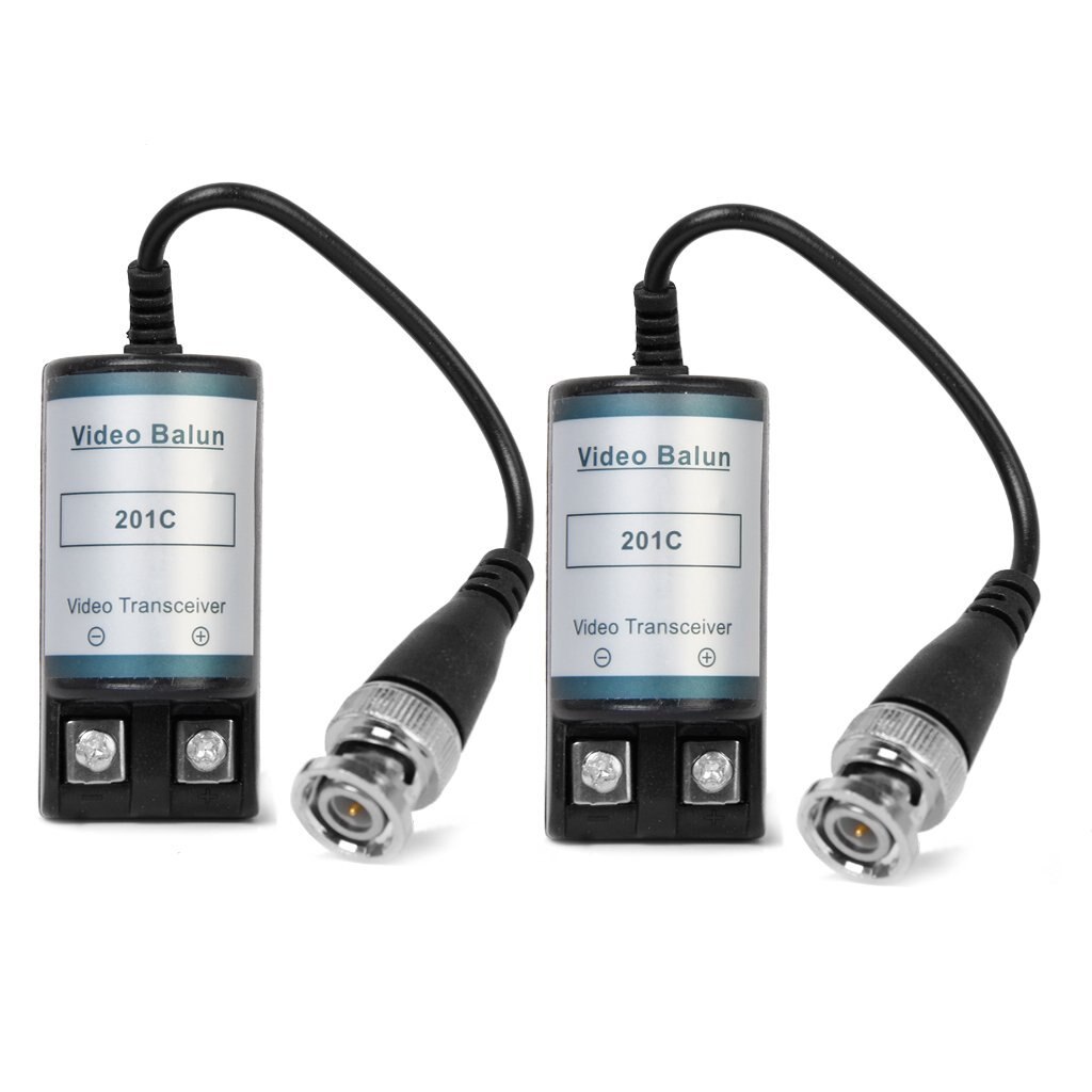 2 Packs 1 Pair 201C Video Balun Transceiver CCTV Camera DVR UTP CAT6 1 ...